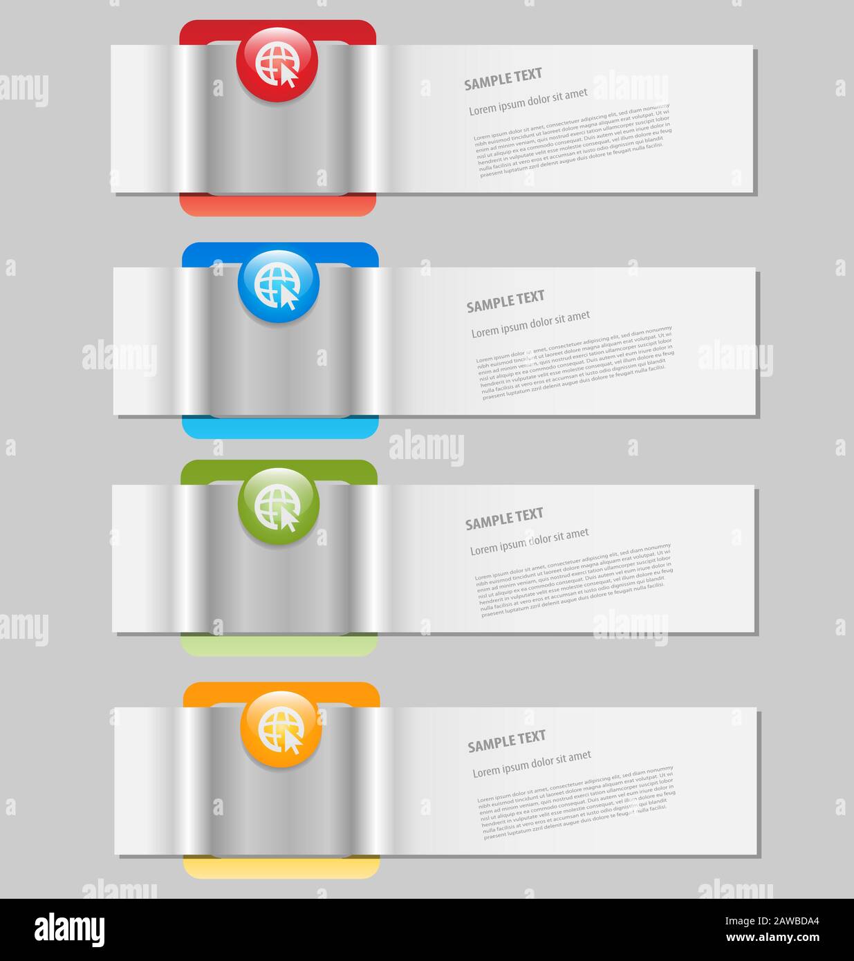 Stylized presentation template with empty text boxes and embellishment ...