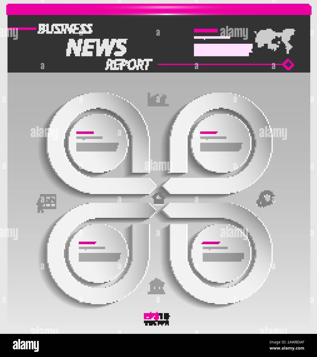 Stylized presentation template with empty text boxes and embellishment ...