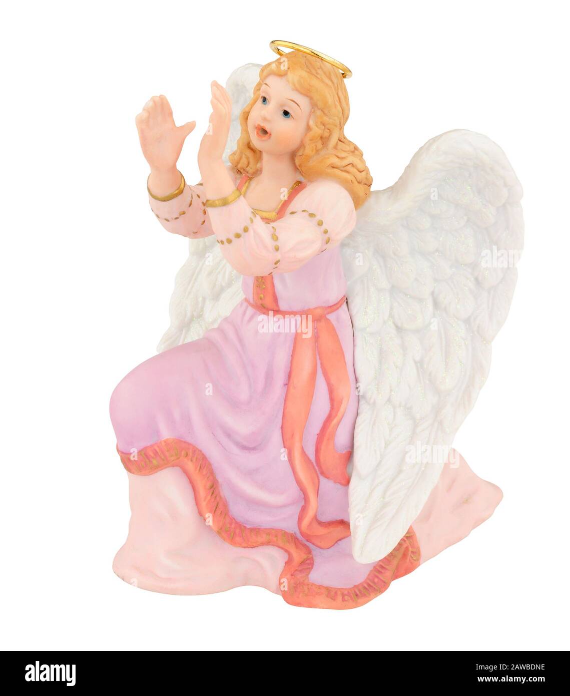 Christmas nativity angel figure isolated on a white background Stock ...