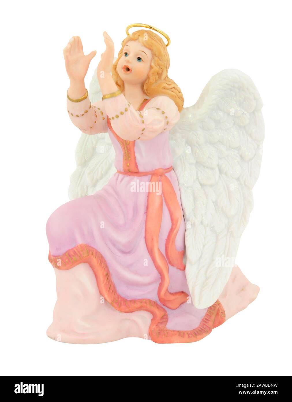 Christmas nativity angel figure isolated on a white background Stock ...