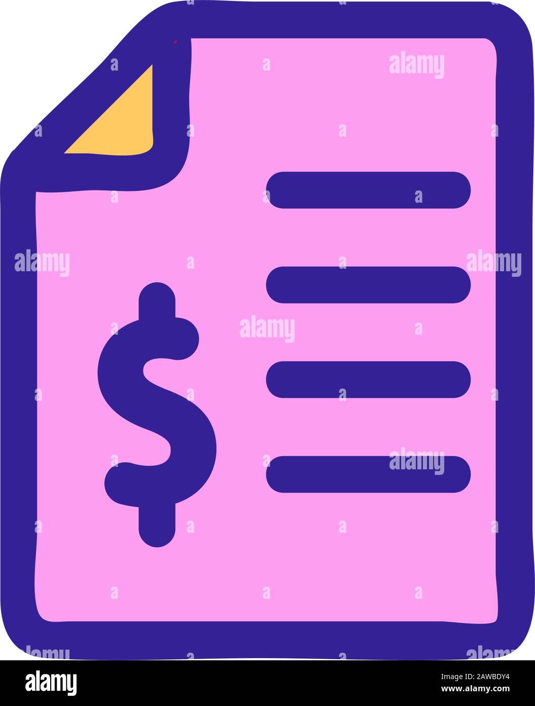 dollar paper icon vector. Isolated contour symbol illustration Stock ...