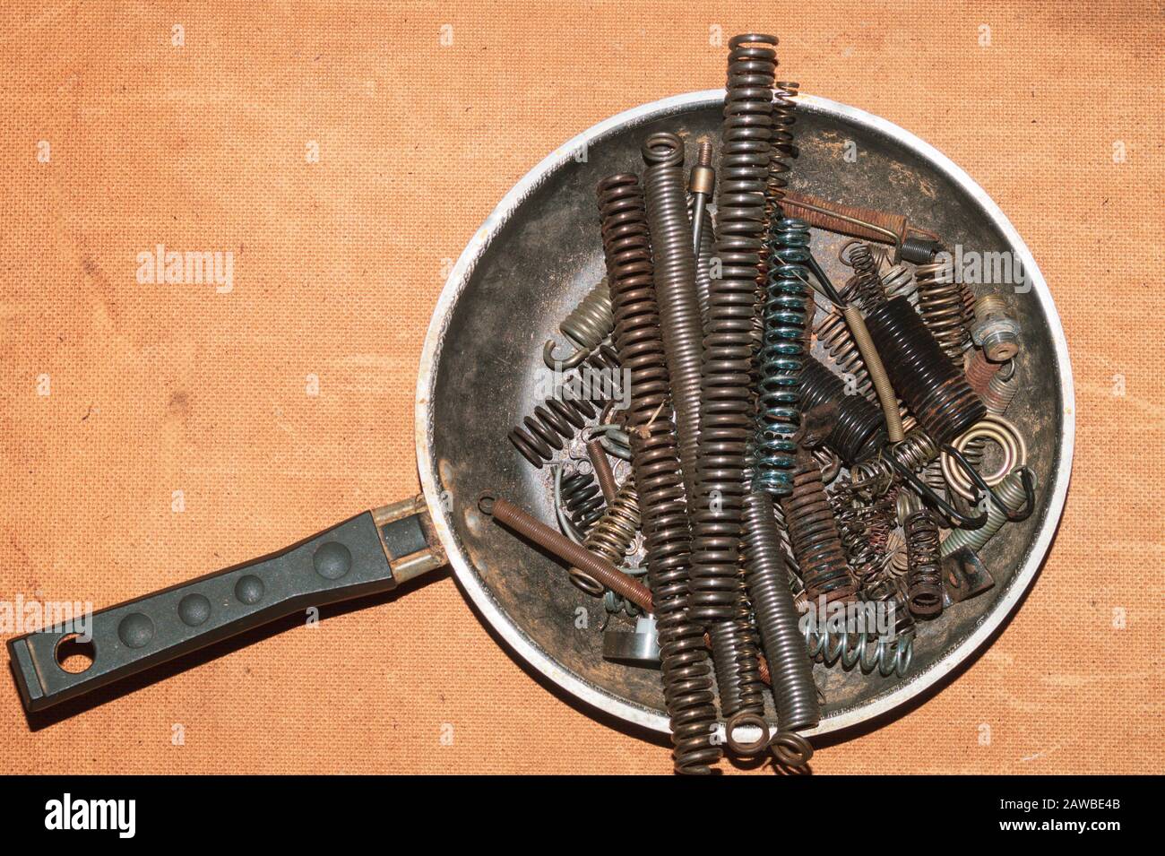 Pile metal springs hi-res stock photography and images - Alamy