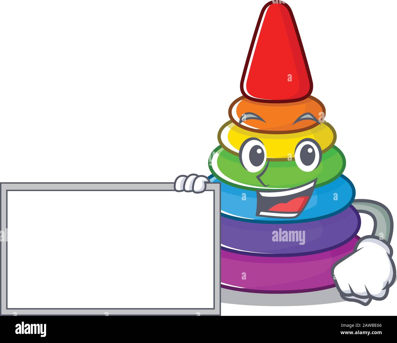 cartoon character of toy pyramid design concept bring a board Stock ...