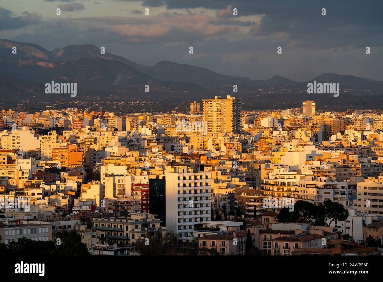 Panorama of Palma de Mallorca, Balearic Islands, residential area Stock ...