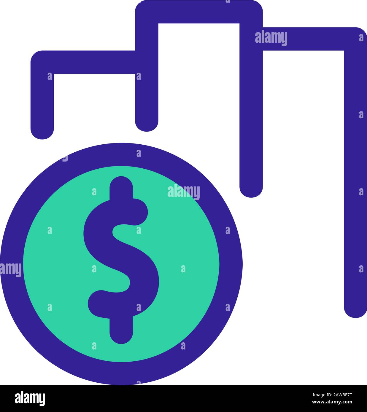 Dollar budget icon vector. Isolated contour symbol illustration Stock ...