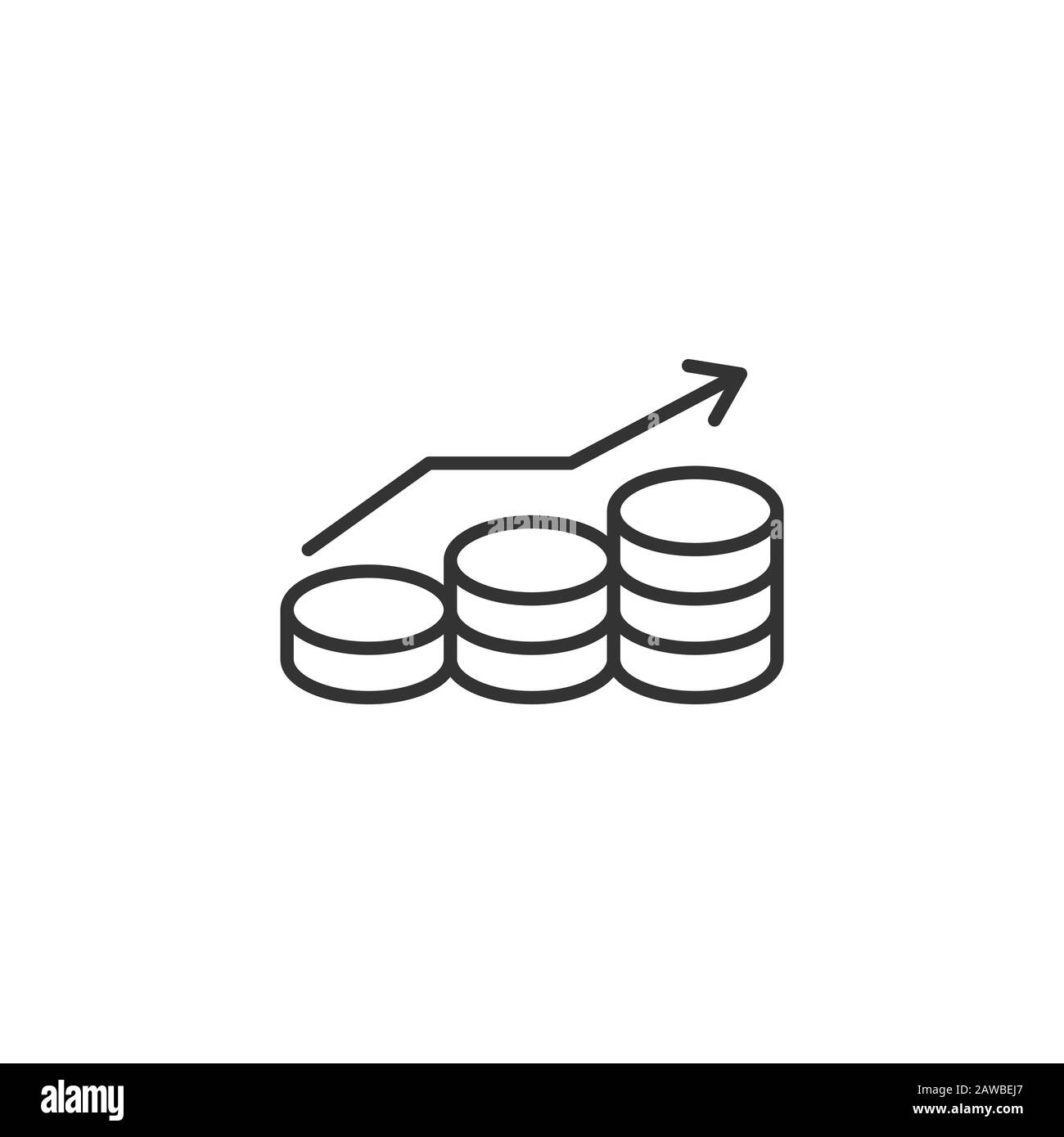 Income rate increase icon in flat style. Finance performance vector ...