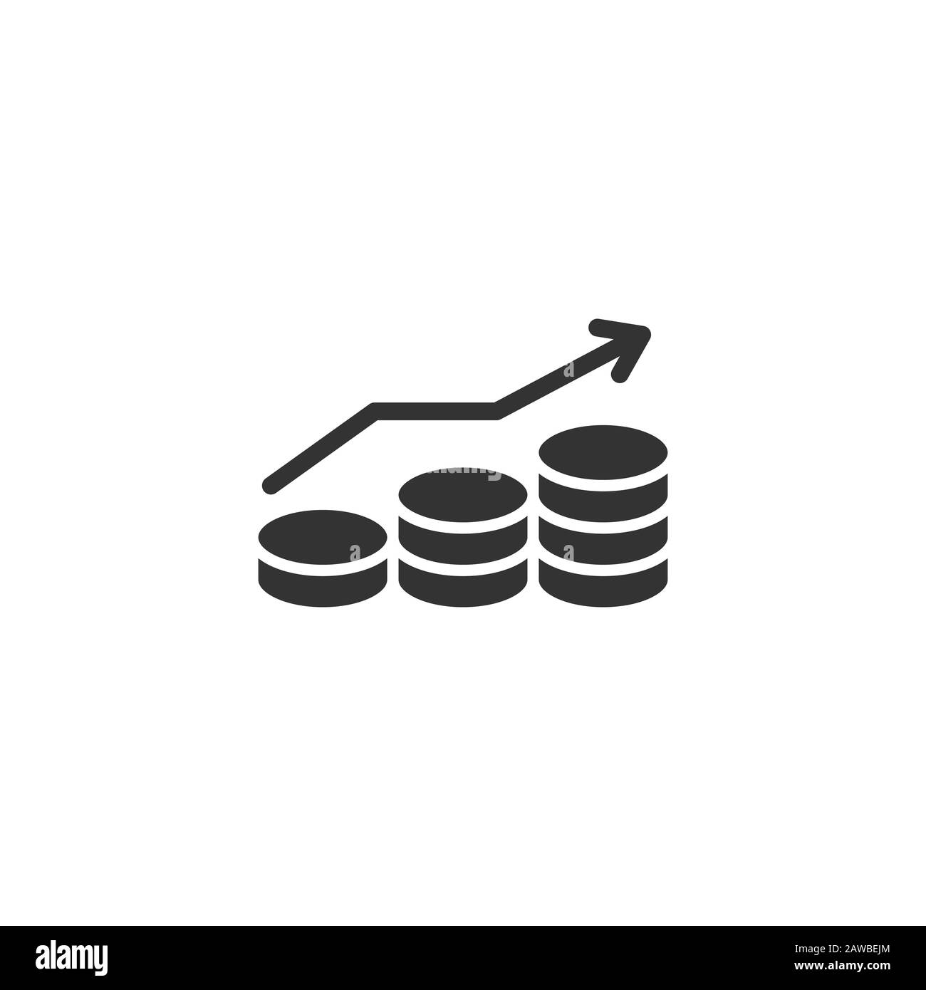 Income rate increase icon in flat style. Finance performance vector ...