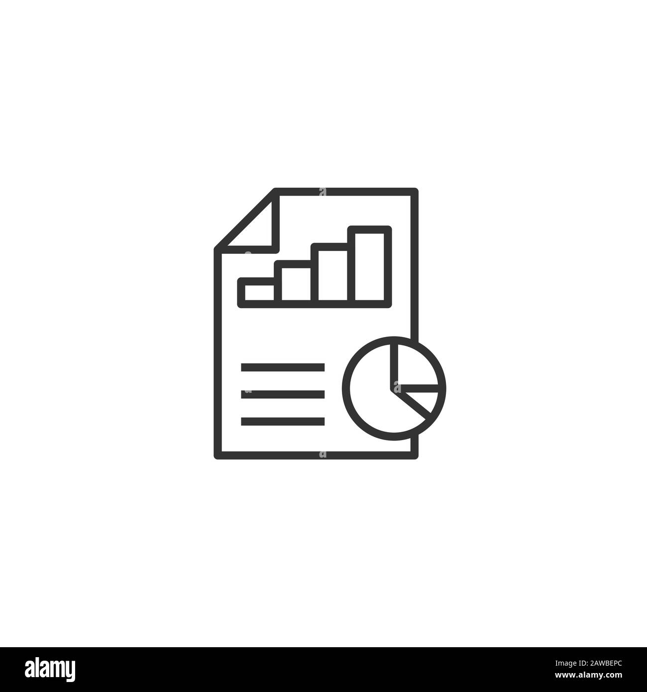 Financial statement icon in flat style. Document vector illustration on ...