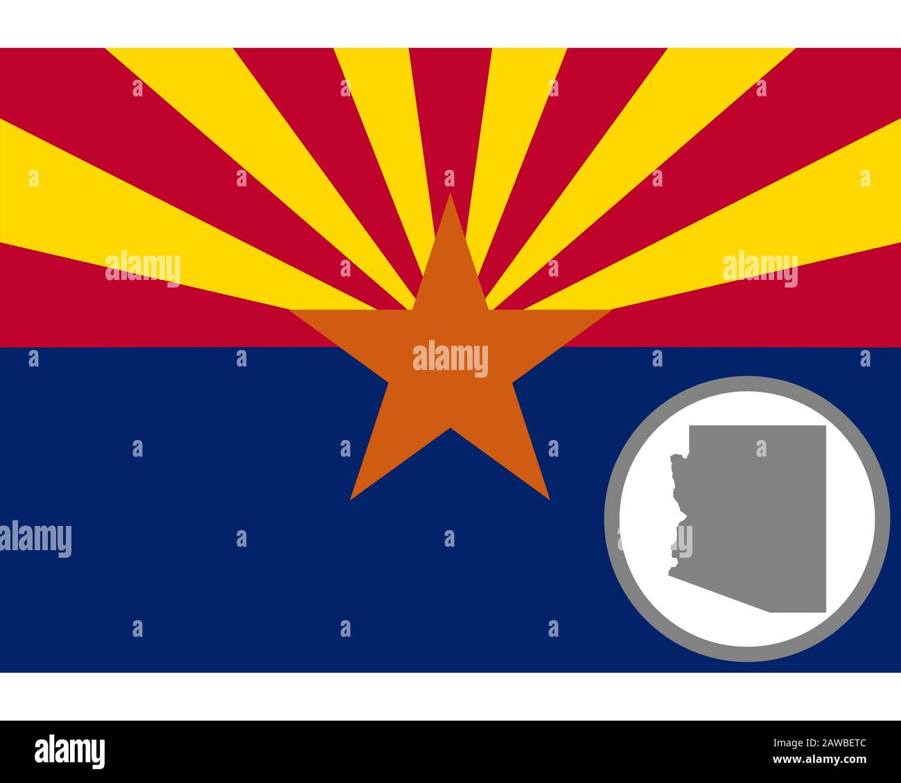 Flag and map of Arizona Stock Photo - Alamy