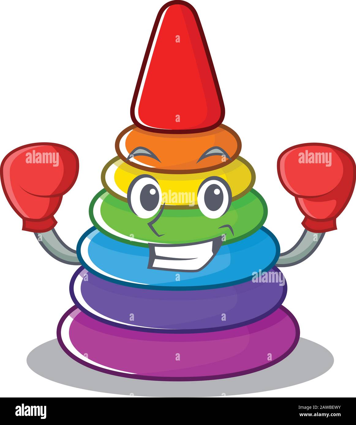mascot character style of Sporty Boxing toy pyramid Stock Vector Image ...