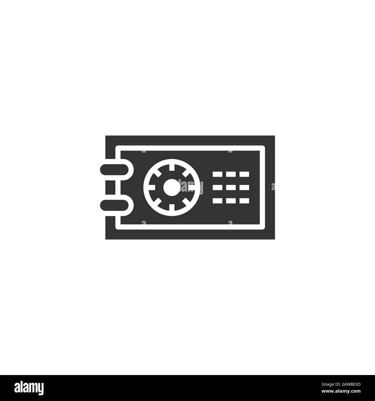 Safe money icon in flat style. Strongbox vector illustration on white ...