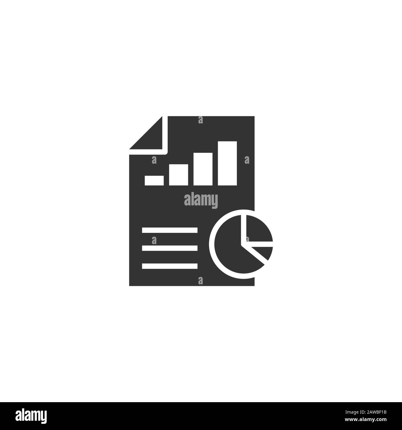 Financial statement icon in flat style. Document vector illustration on ...