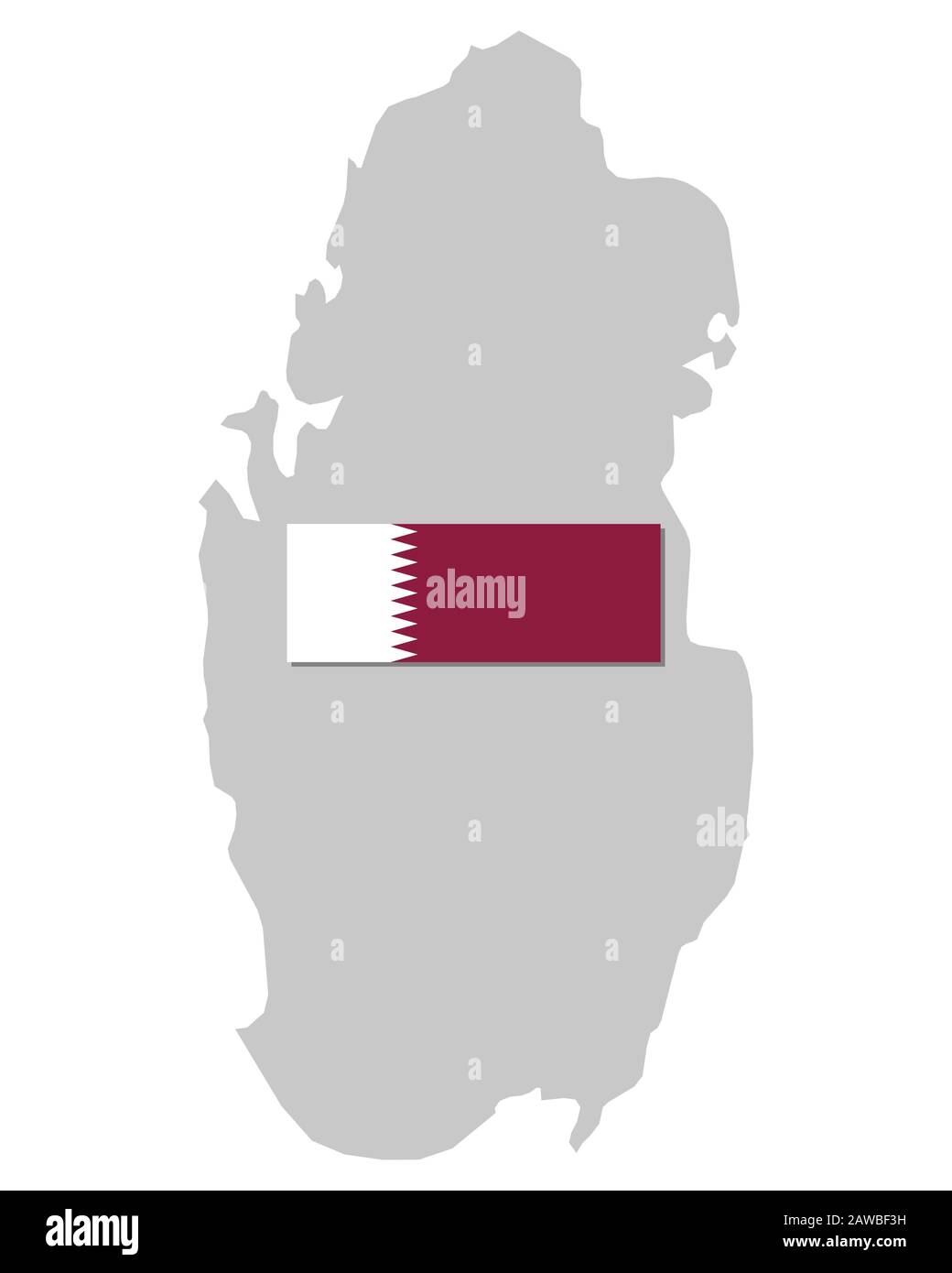 Flag and map of Qatar Stock Photo - Alamy