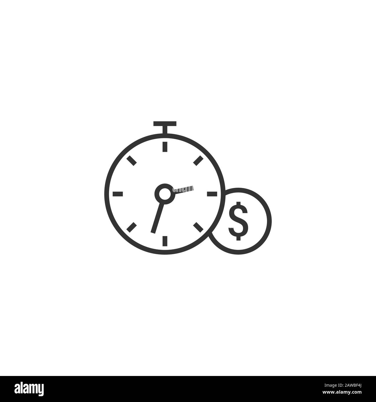 Time is money icon in flat style. Clock with dollar vector illustration ...