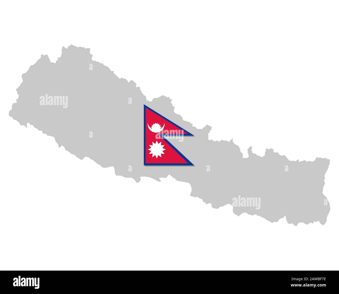 Flag and map of Nepal Stock Photo - Alamy
