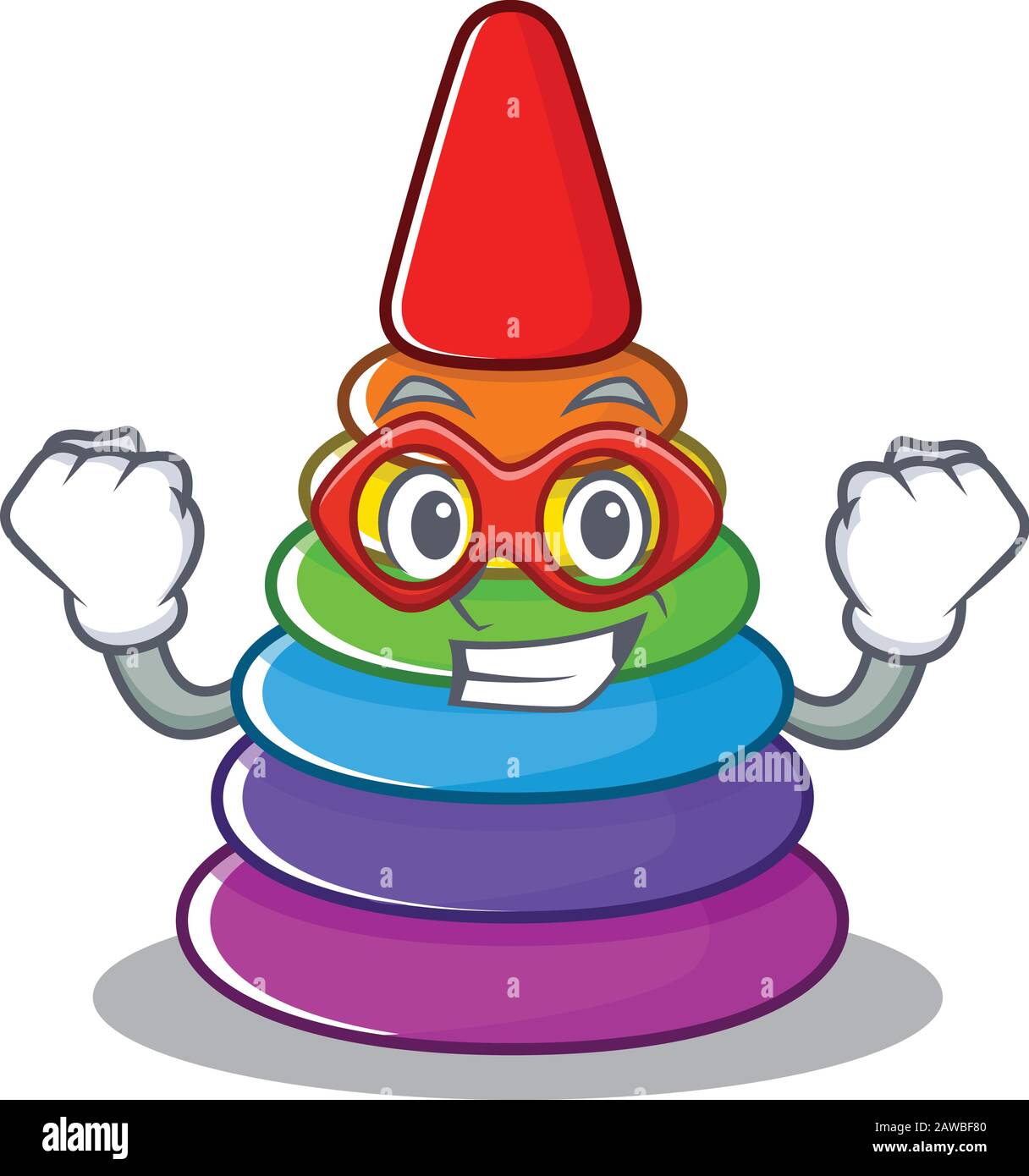 A cartoon concept of toy pyramid performed as a Super hero Stock Vector ...