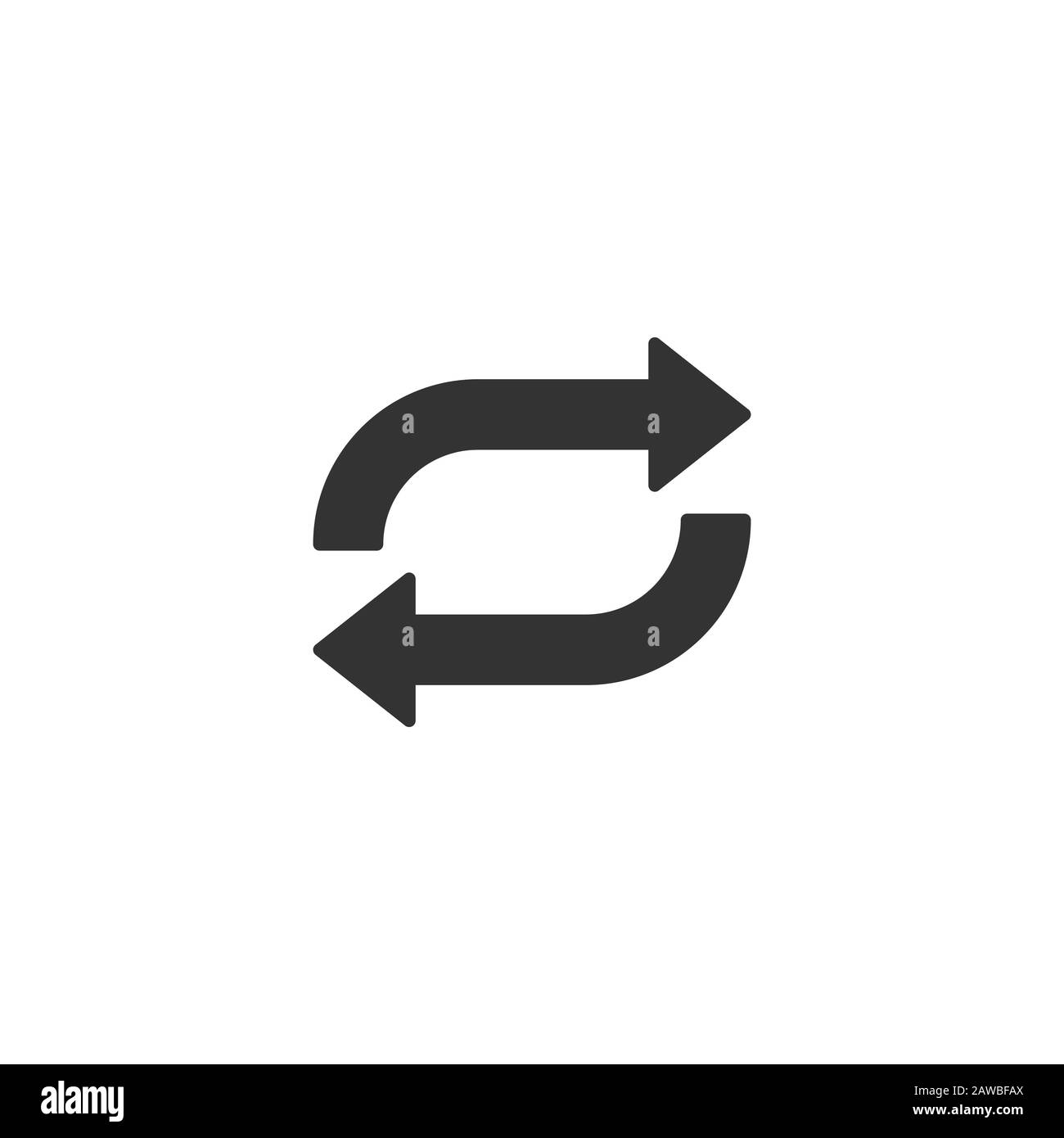 Arrow rotation icon in flat style. Sync action vector illustration on ...