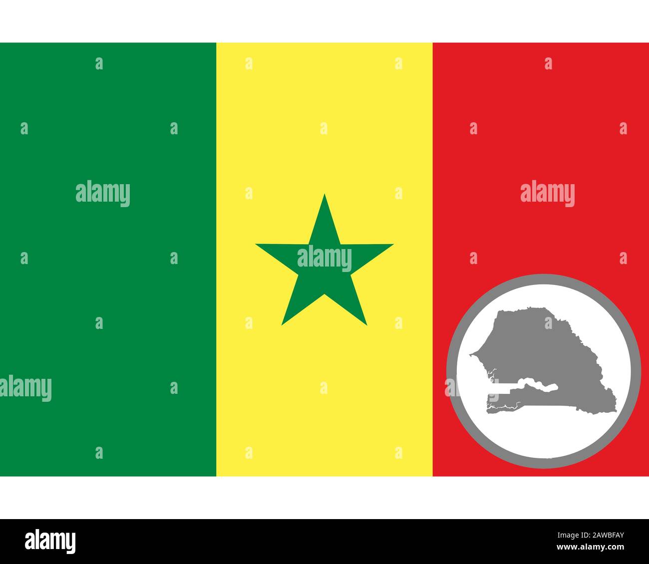 Flag and map of Senegal Stock Photo - Alamy