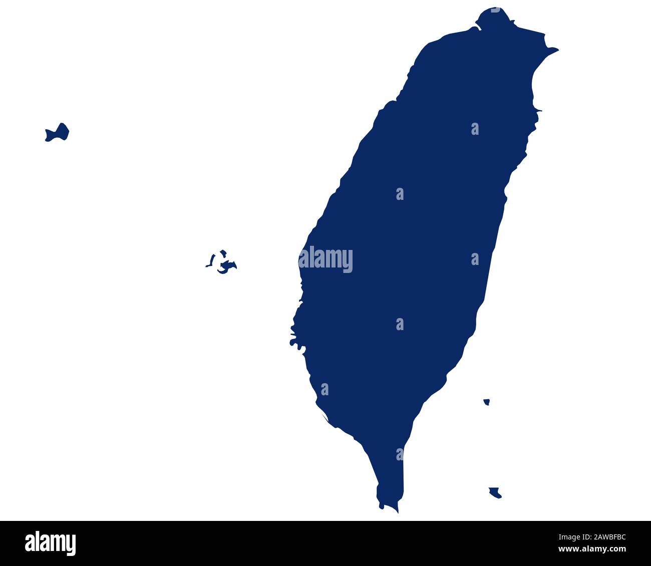 Map of Taiwan in blue colour Stock Photo - Alamy