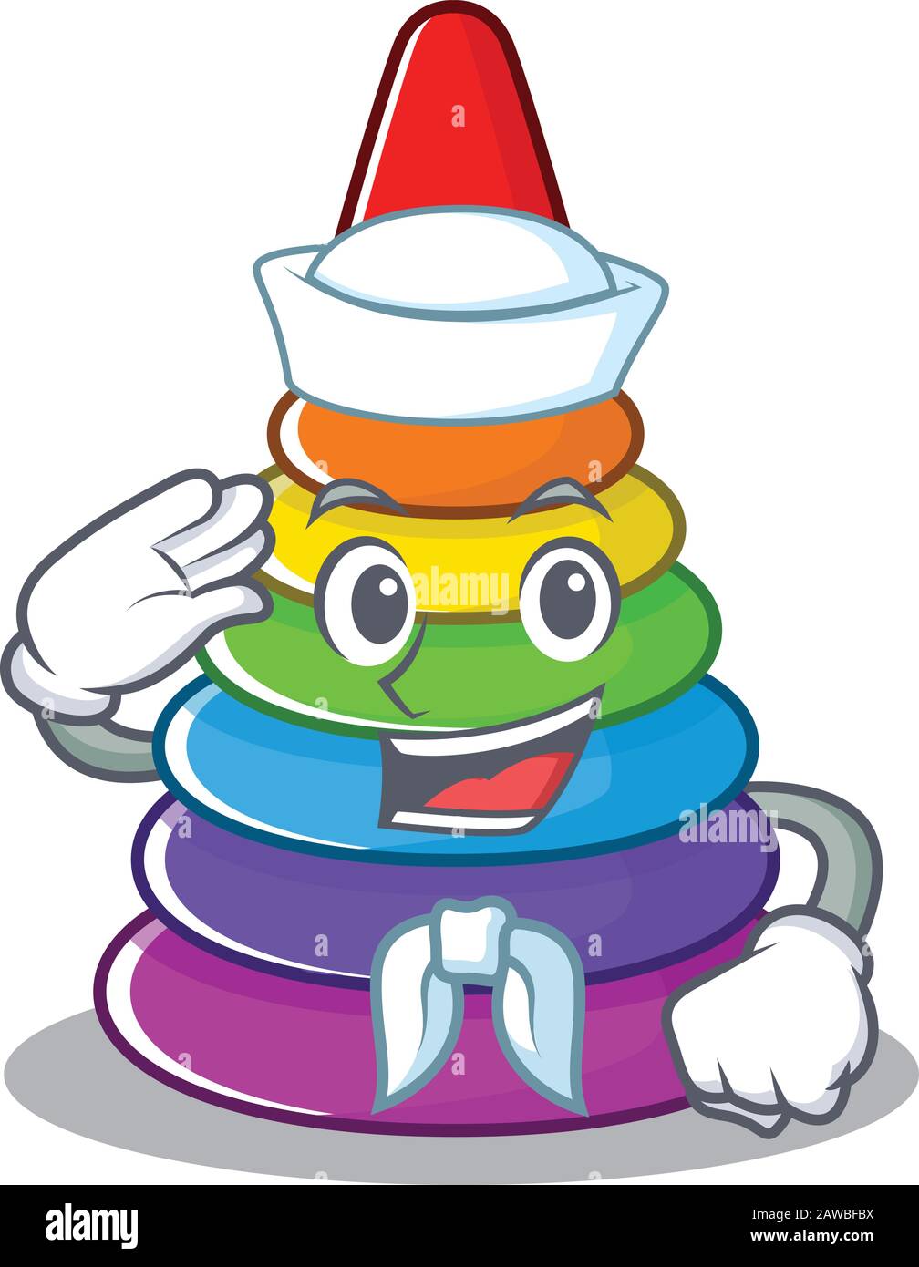 Toy pyramid cartoon concept Sailor wearing hat Stock Vector Image & Art ...