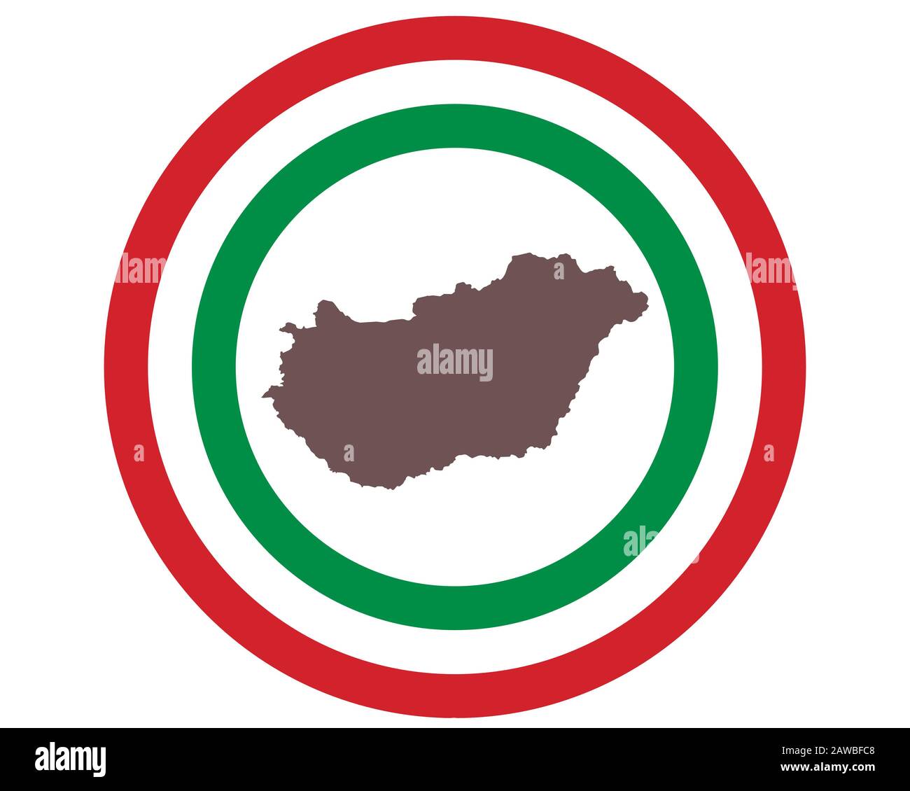Map of Hungary on background with flag Stock Photo - Alamy