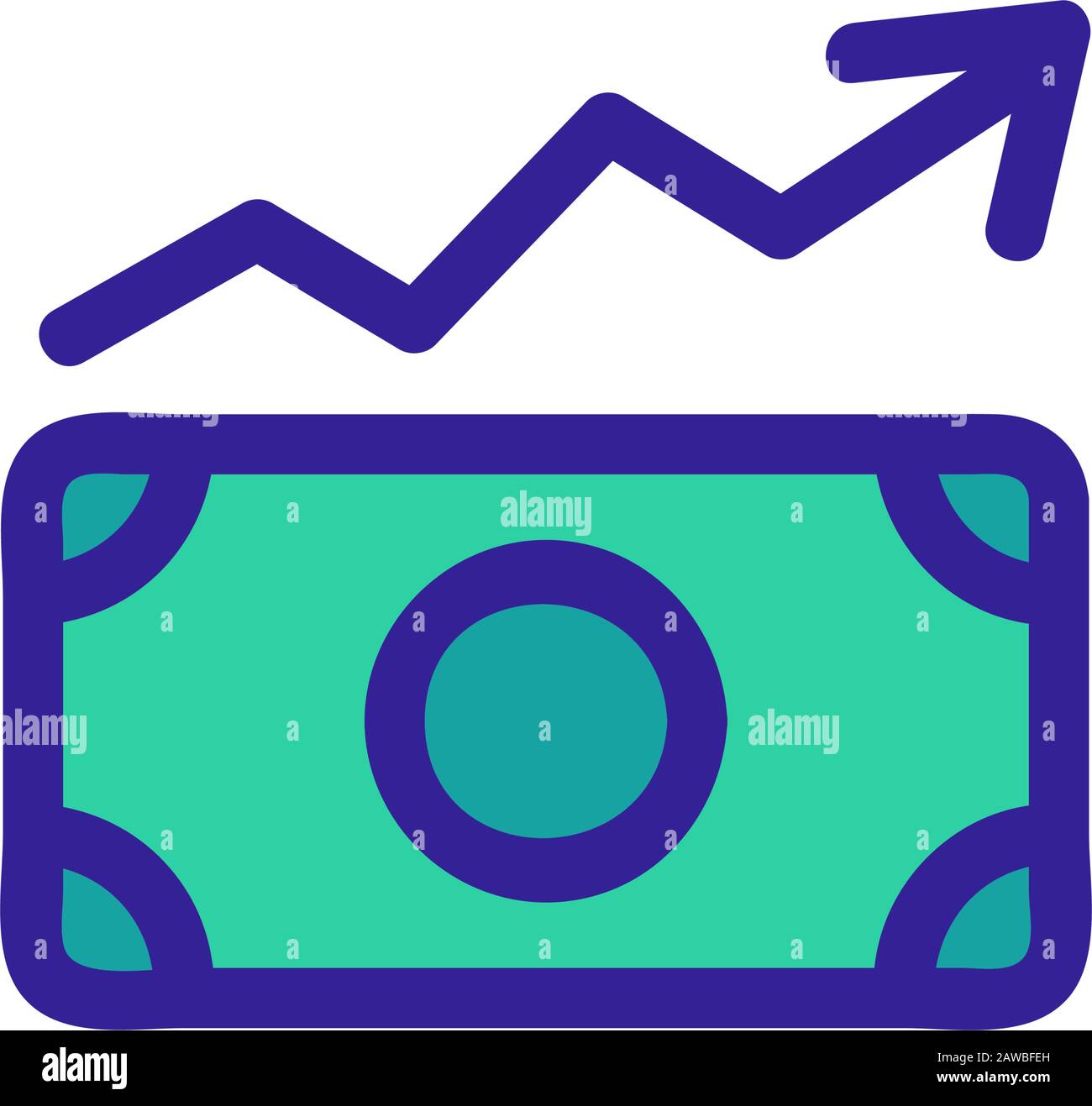 dollar chart icon vector. Isolated contour symbol illustration Stock ...