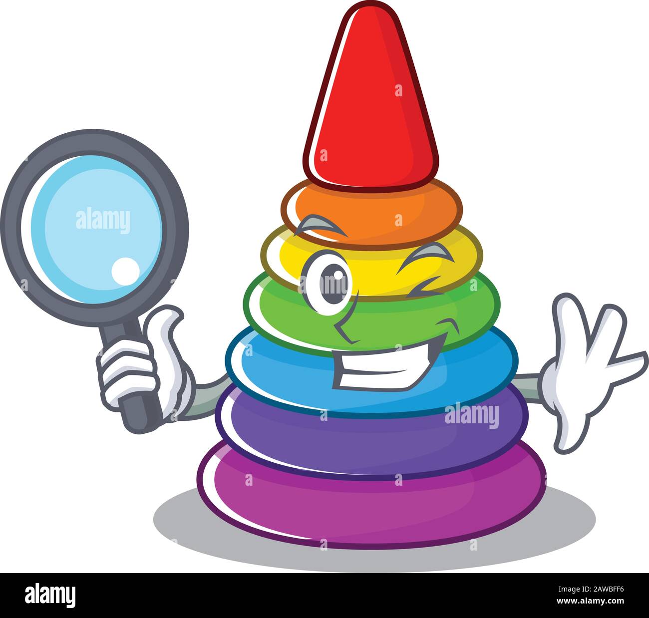 Elegant and Smart toy pyramid Detective cartoon design concept Stock ...