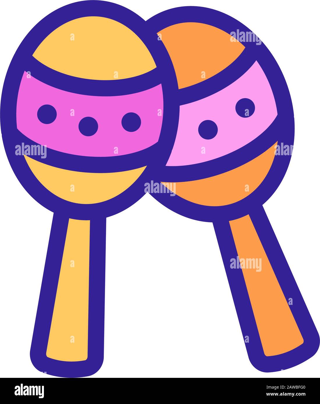Maracas icon vector. Isolated contour symbol illustration Stock Vector ...
