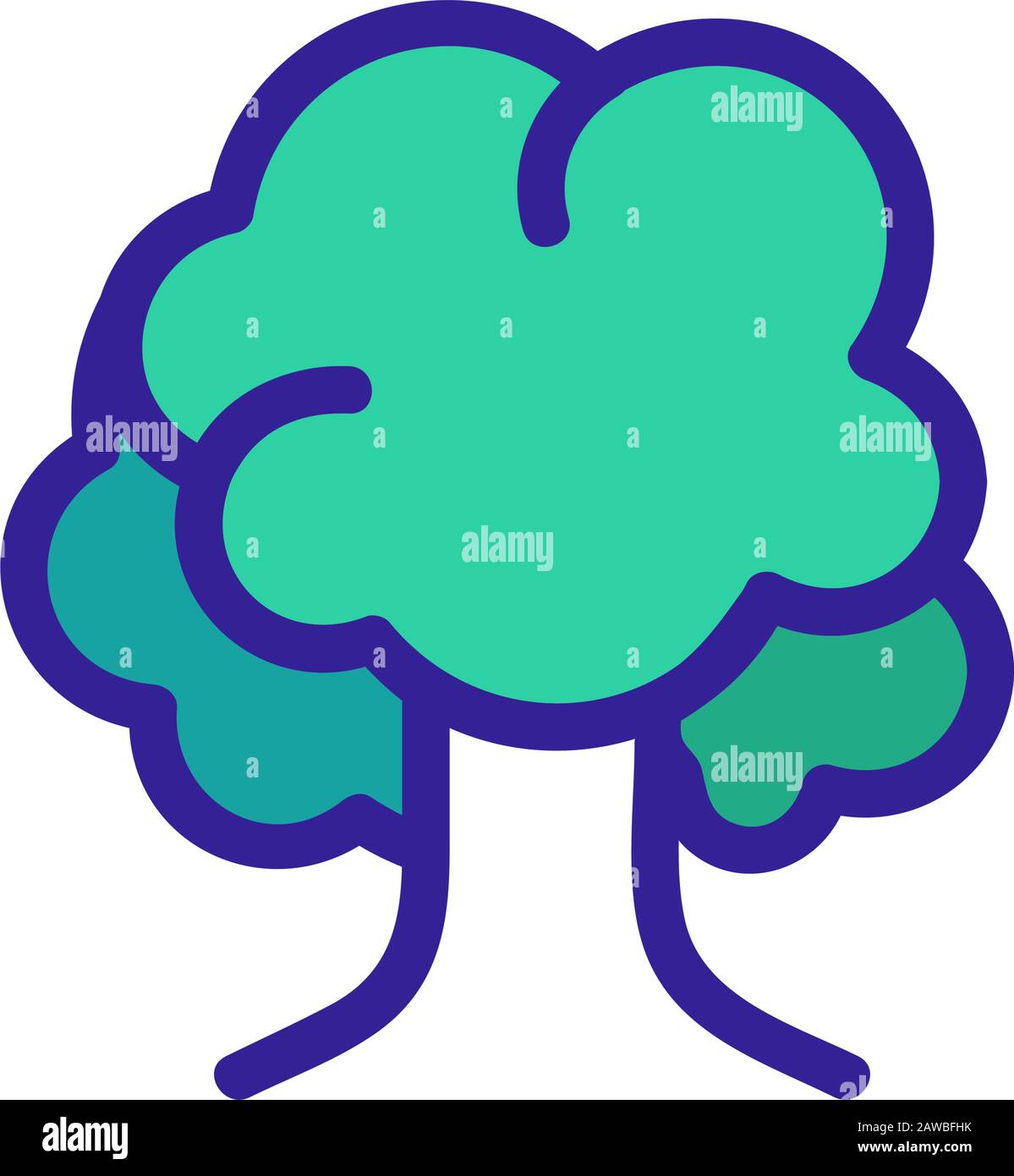 Tree icon vector. Isolated contour symbol illustration Stock Vector ...