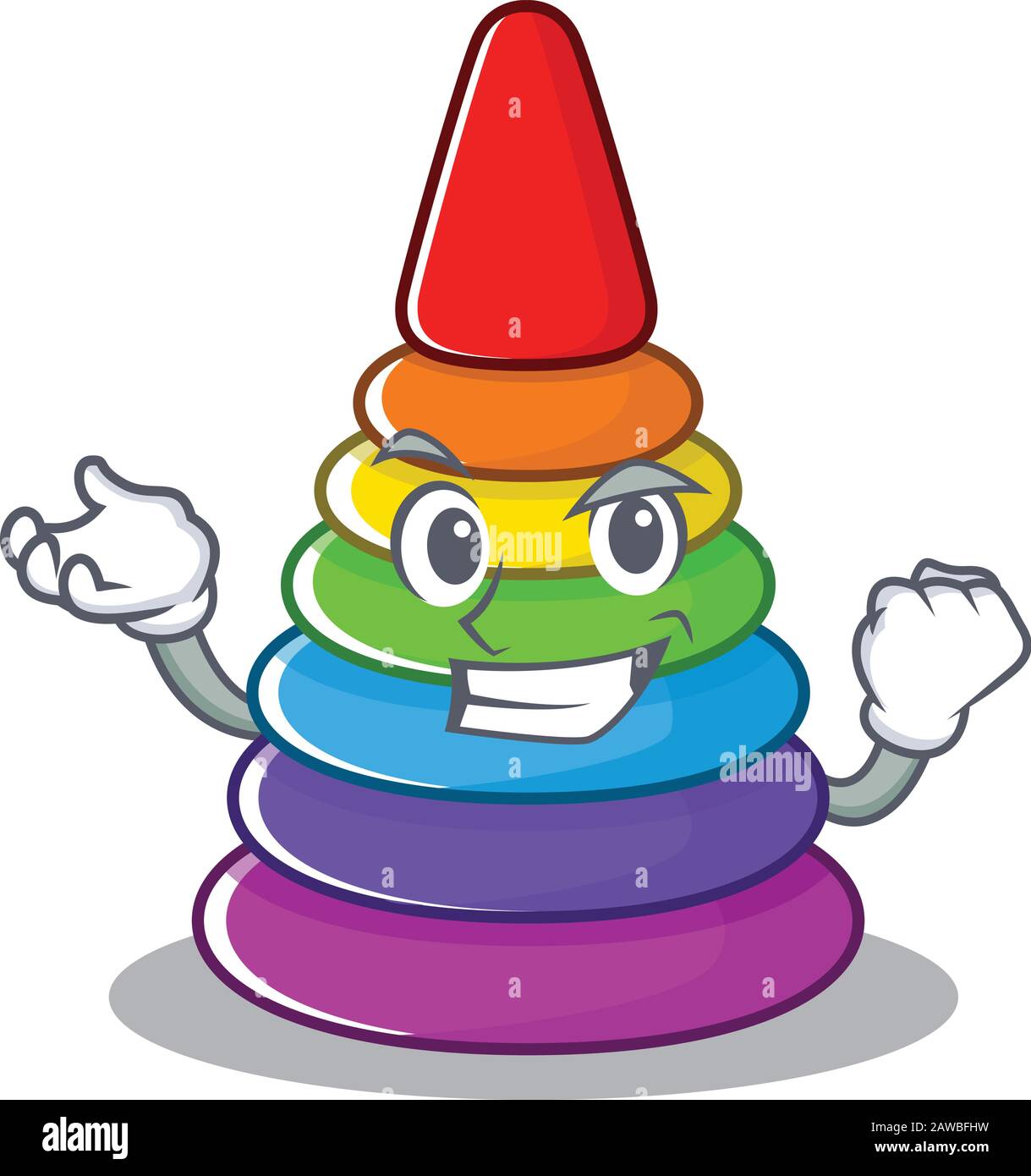 cool confident Successful toy pyramid cartoon character style Stock ...