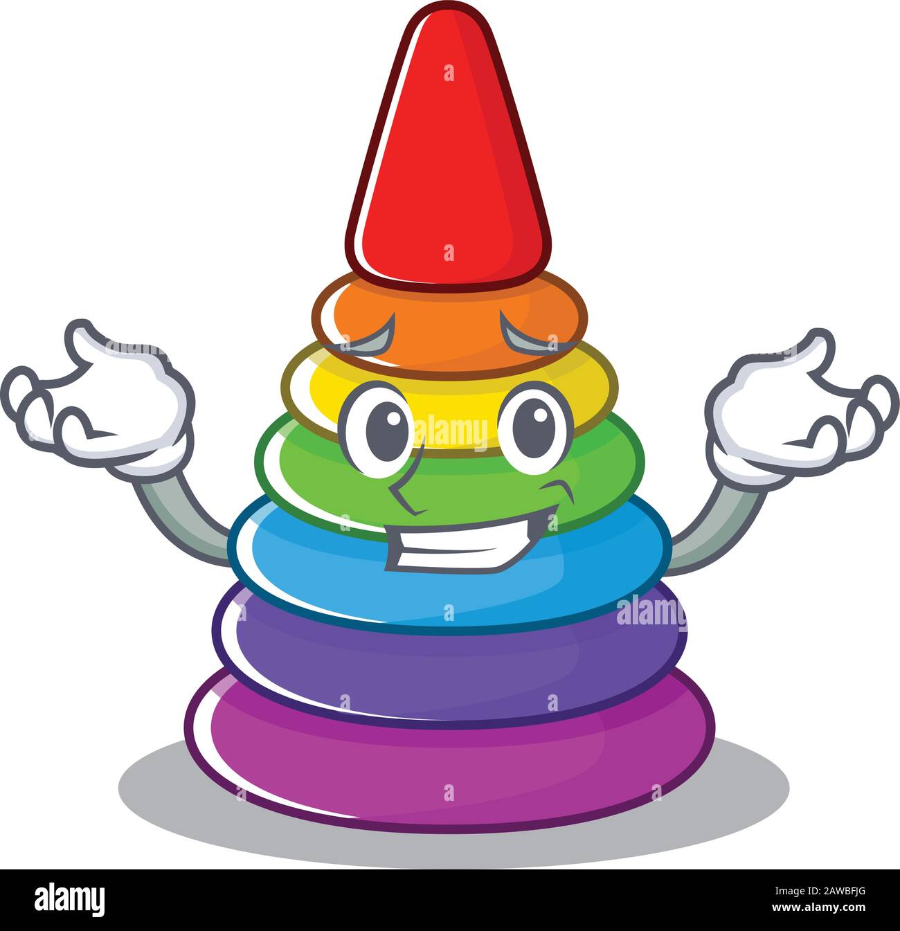 cute Grinning toy pyramid mascot cartoon style Stock Vector Image & Art ...