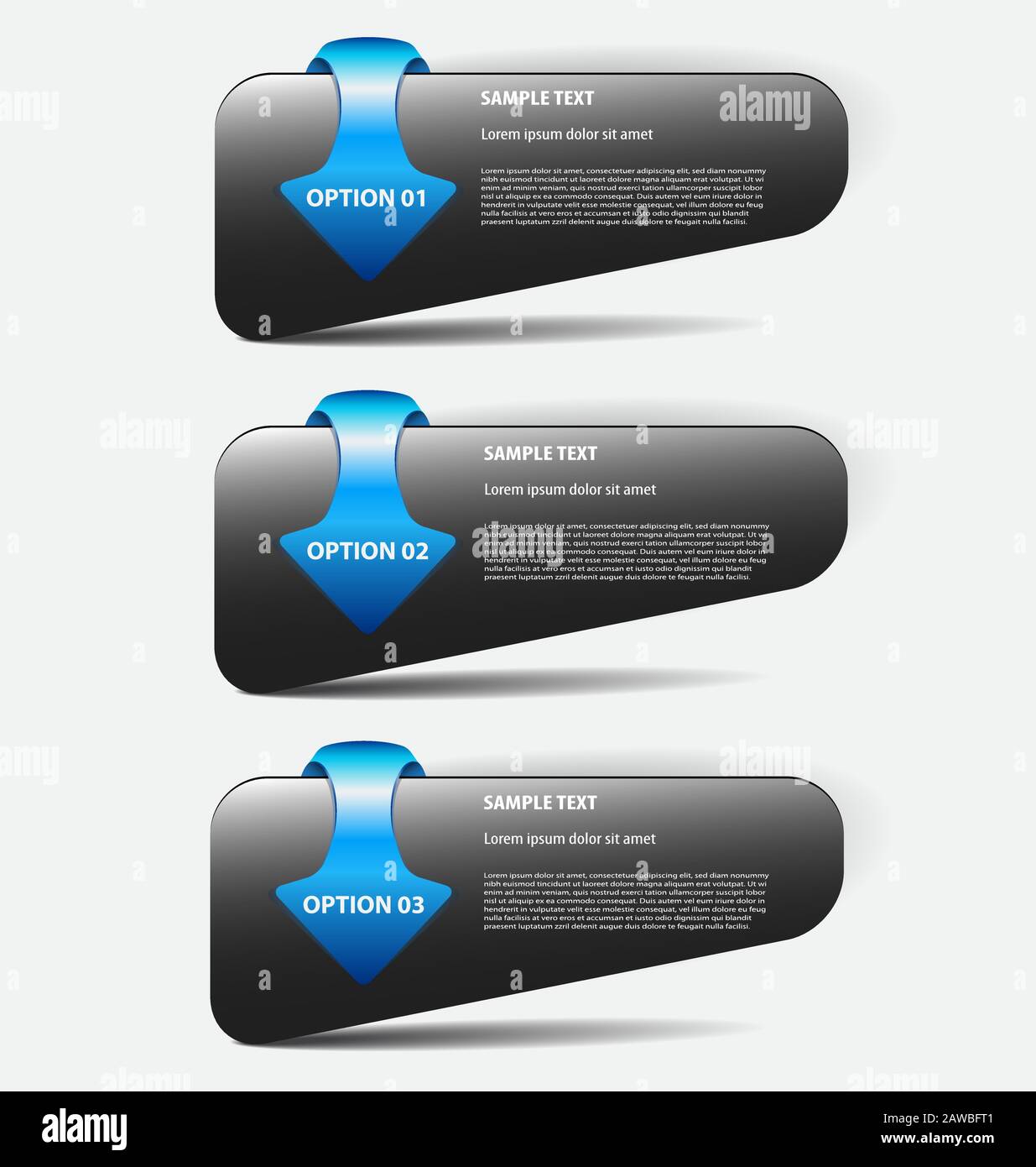 Stylized presentation template with empty text boxes and embellishment ...