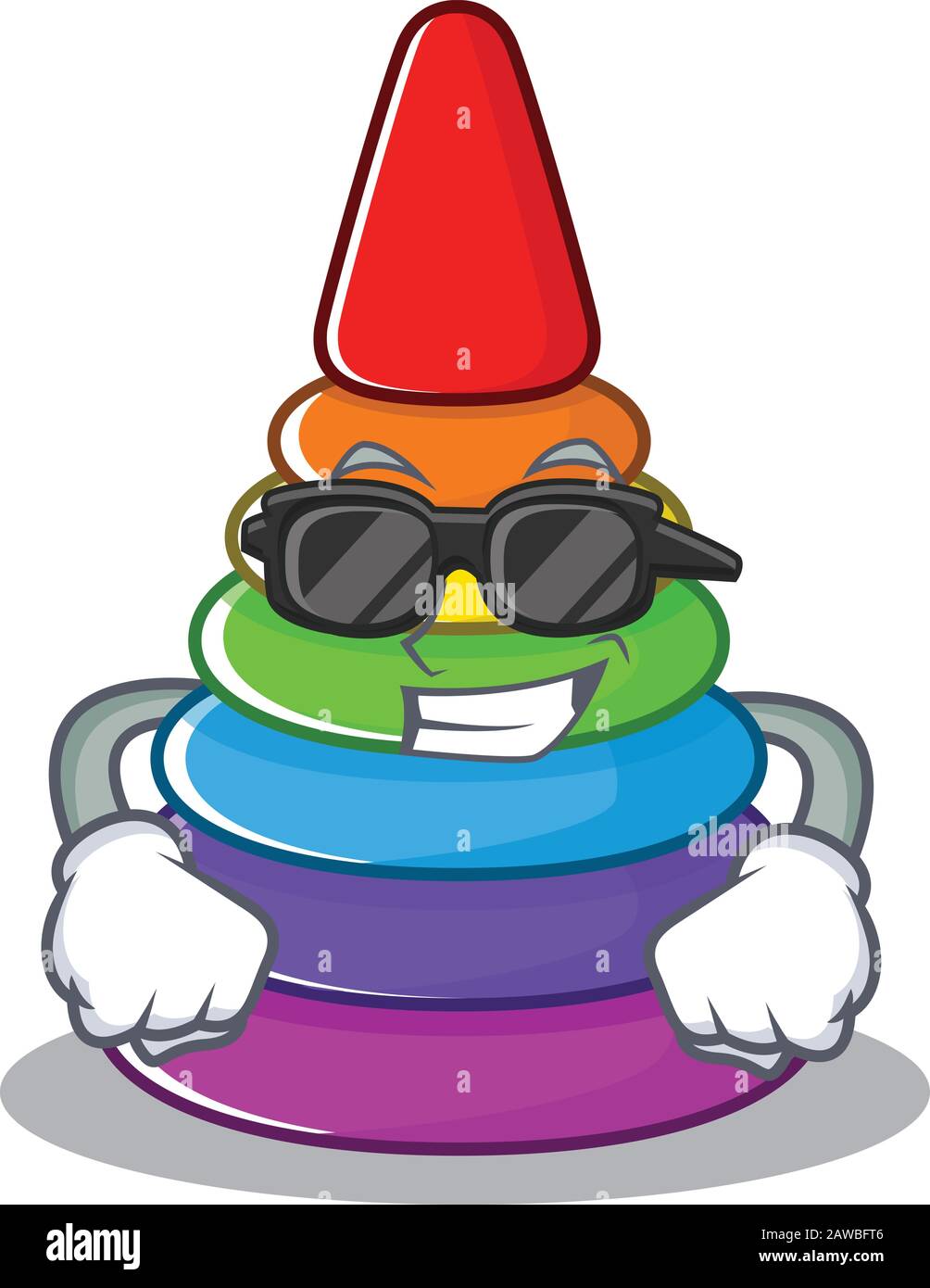 Super cool toy pyramid character wearing black glasses Stock Vector ...