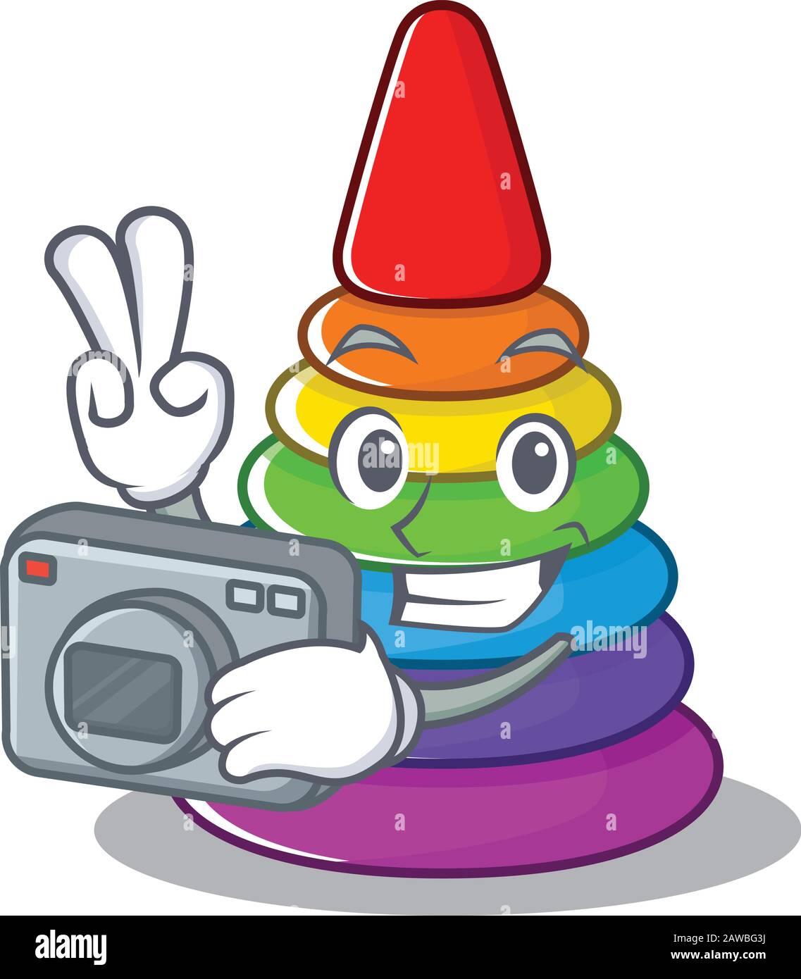 Cool Photographer toy pyramid character with a camera Stock Vector ...