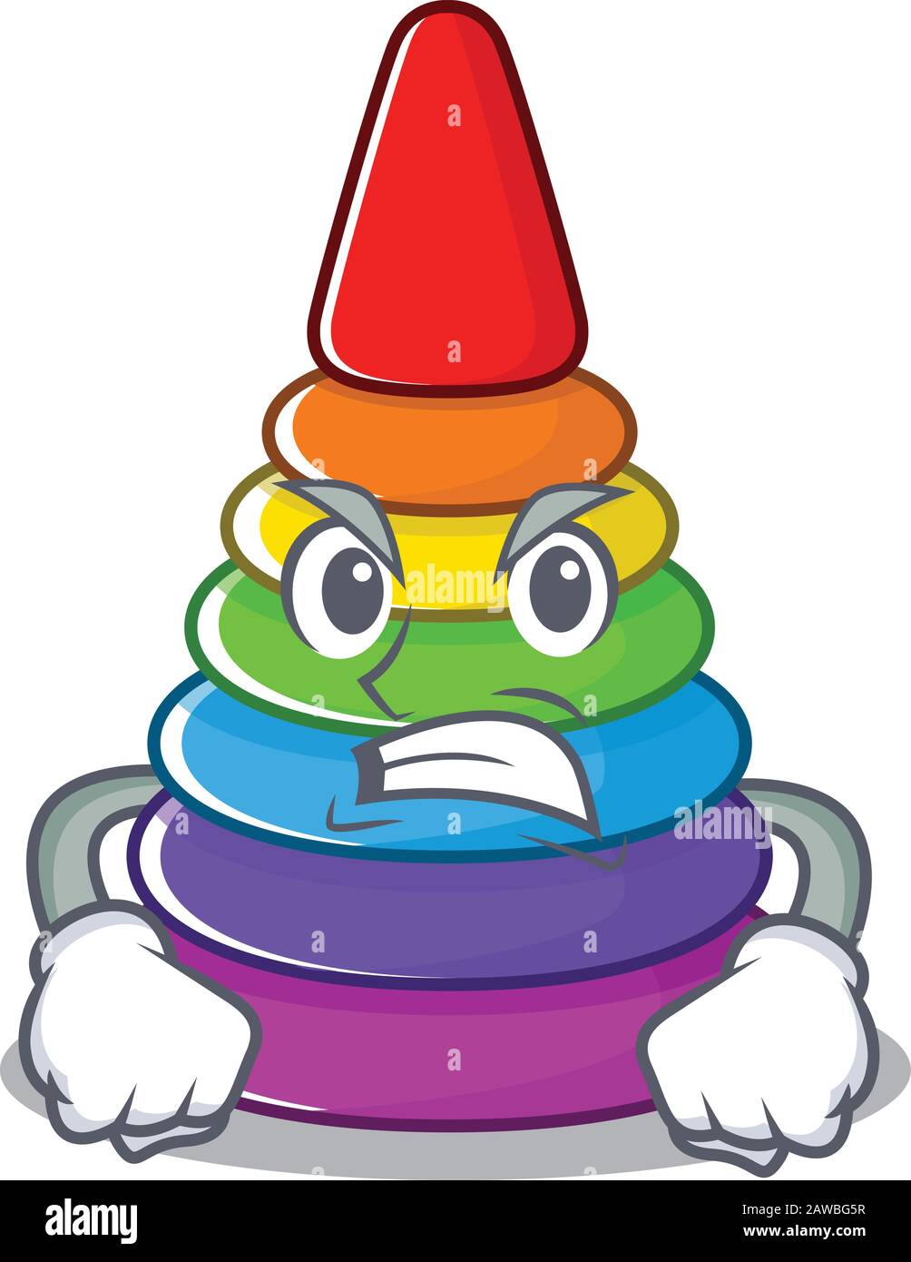 Toy pyramid cartoon character style having angry face Stock Vector ...