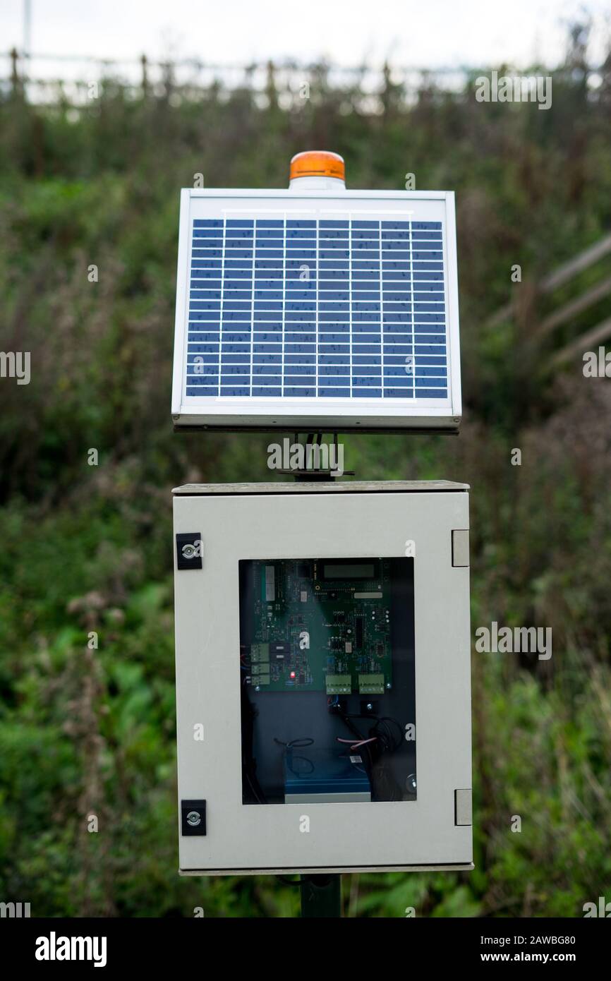Solar panel in highway. Using solar panels to illuminate a stretch of ...