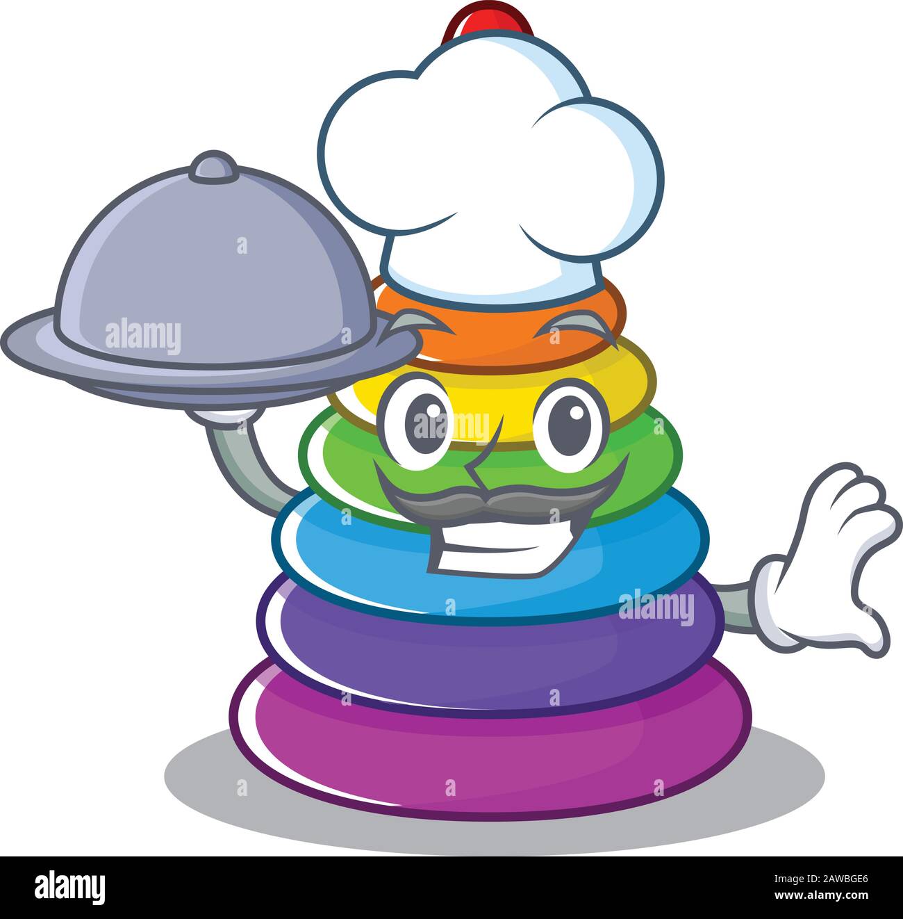 A picture of toy pyramid as a Chef serving food on tray Stock Vector ...