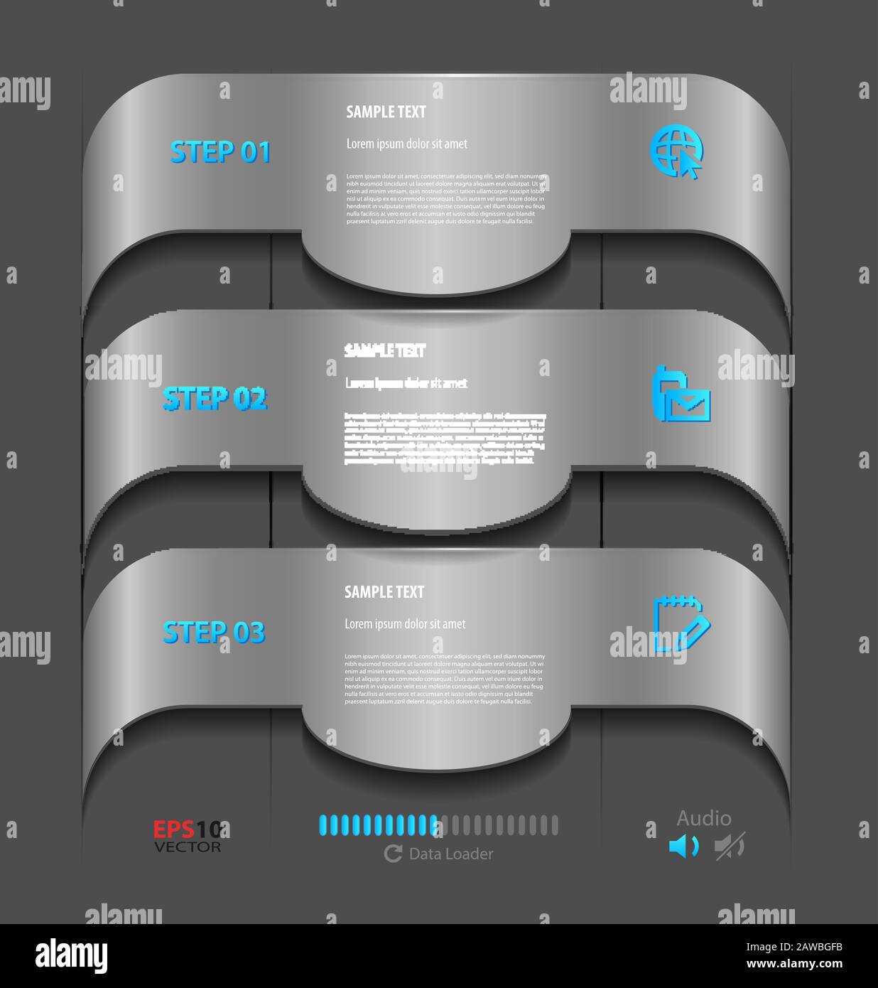 Stylized presentation template with empty text boxes and embellishment ...