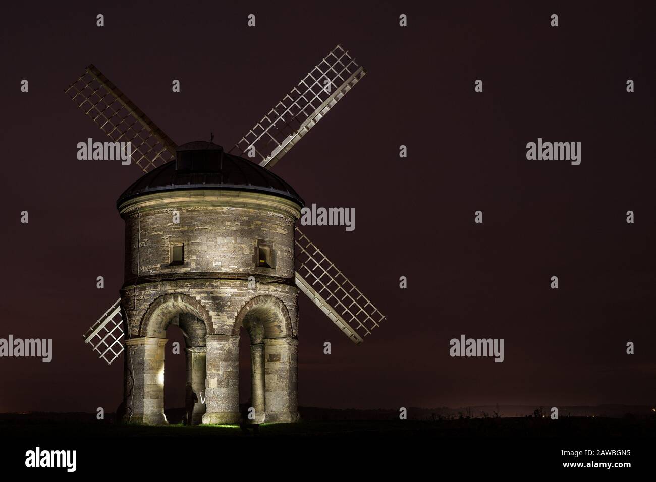 Night Light Painting of Windmill in UK Stock Photo - Alamy
