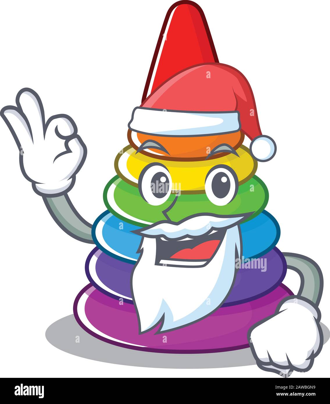 Toy pyramid in Santa cartoon character style with ok finger Stock ...