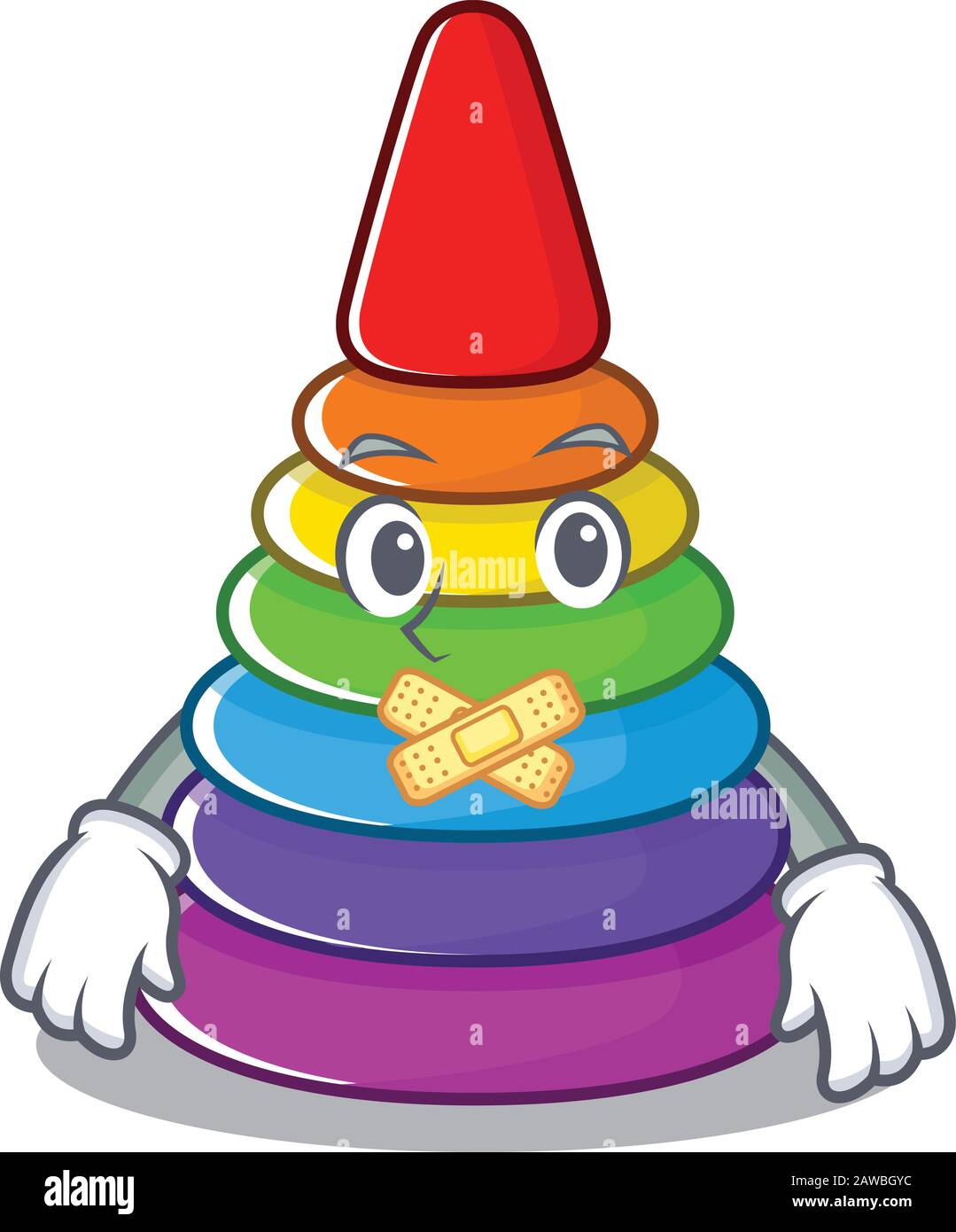 cartoon character design toy pyramid making a silent gesture Stock ...