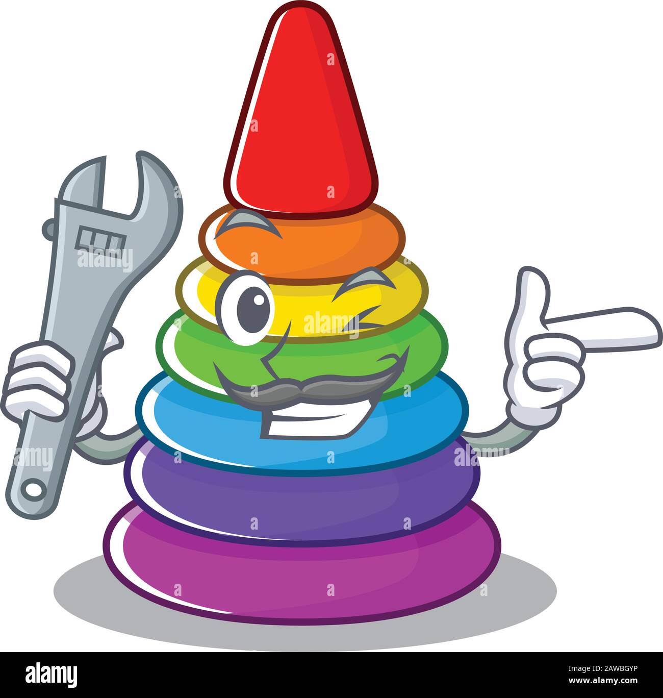 Smart Mechanic toy pyramid cartoon character design Stock Vector Image ...