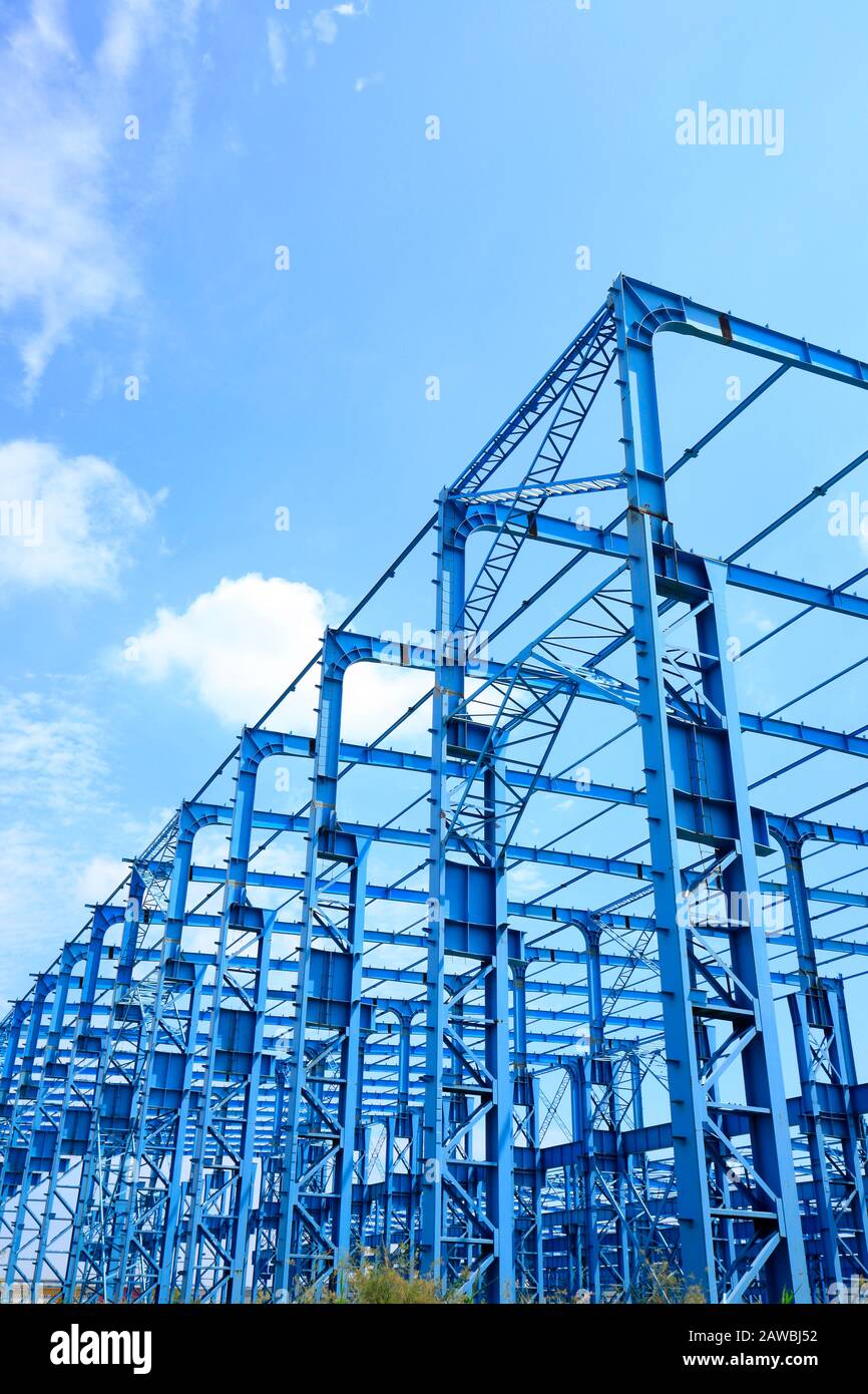 The construction of steel structure Stock Photo - Alamy