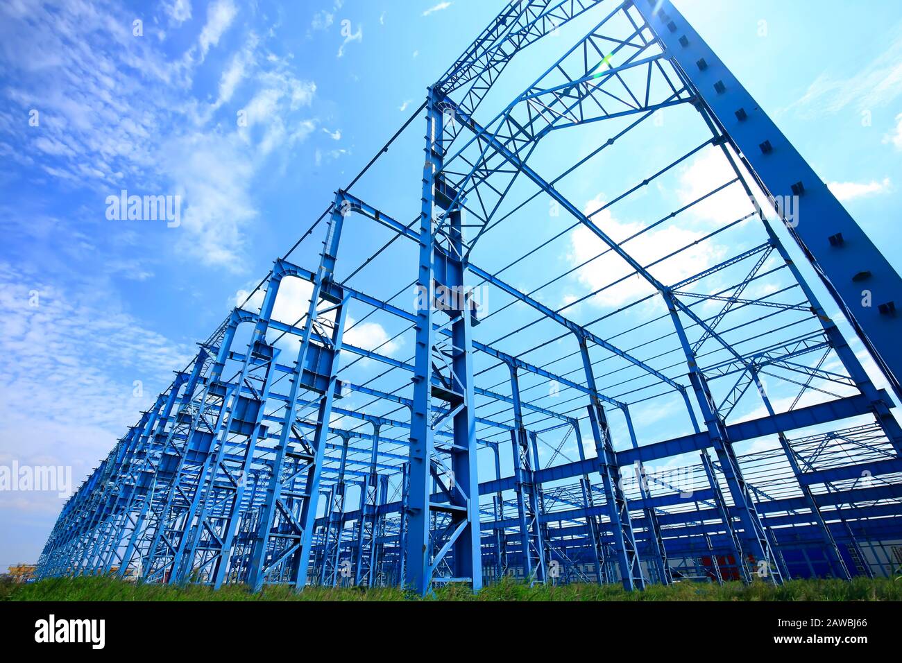 The construction of steel structure Stock Photo - Alamy