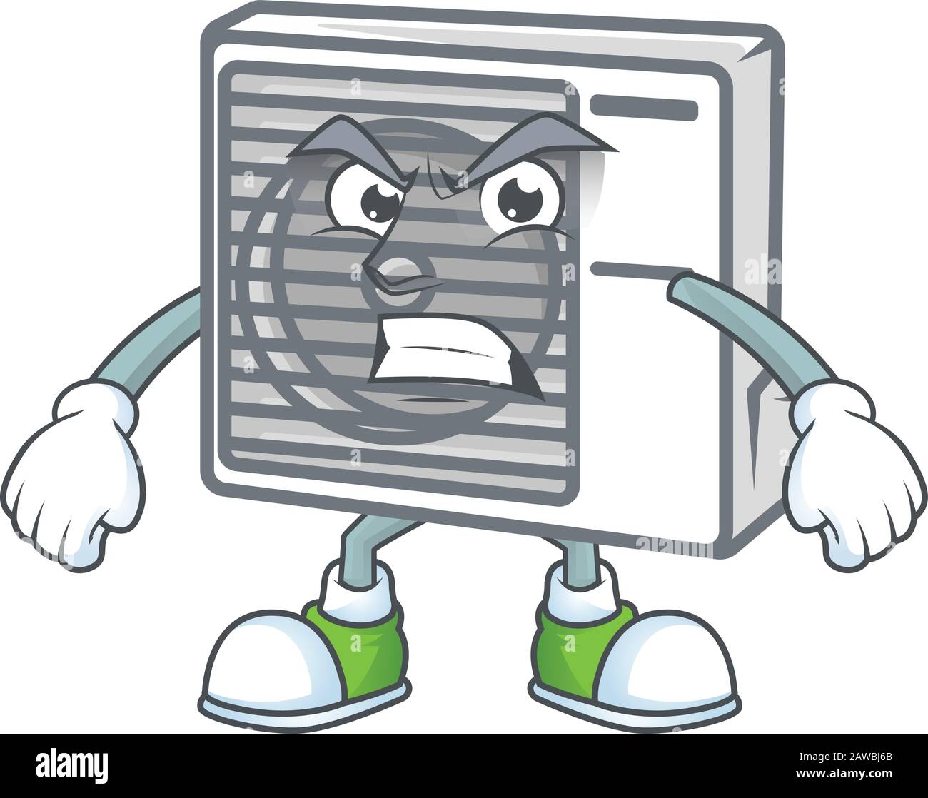 cartoon character of split air conditioner with angry face Stock Vector ...