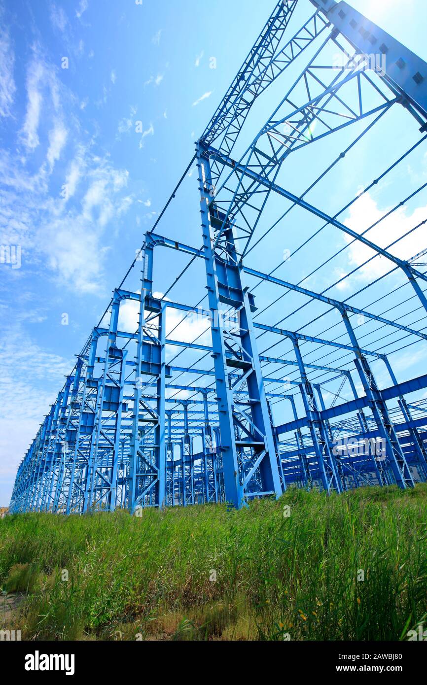 The construction of steel structure Stock Photo - Alamy