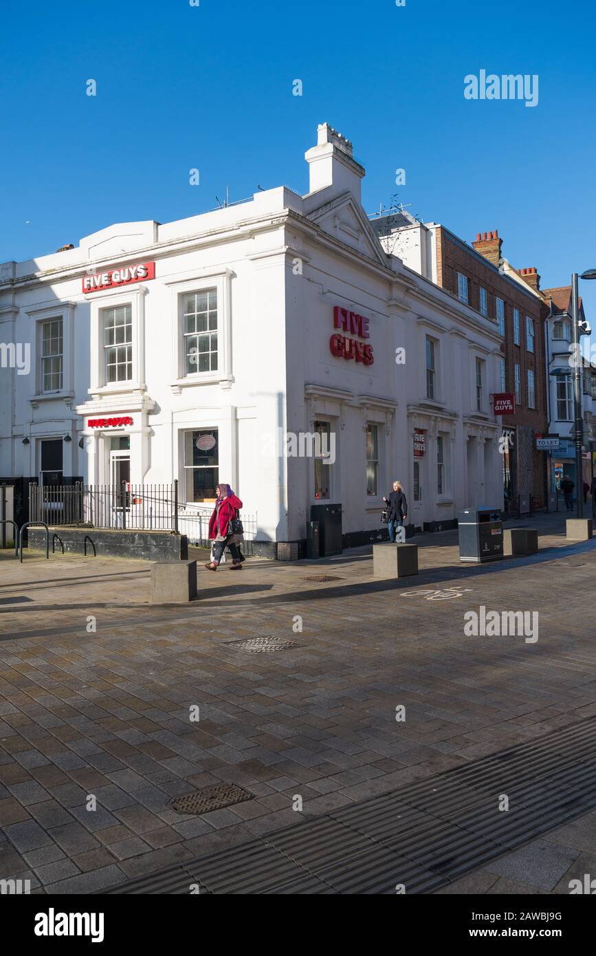 Five Guys, burgers, fries and hot dogs fast food restaurant in High ...