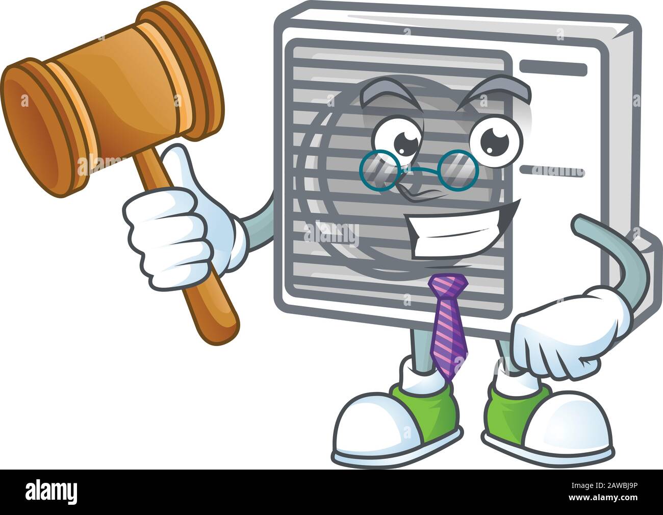A wise Judge split air conditioner in comic strip character design ...