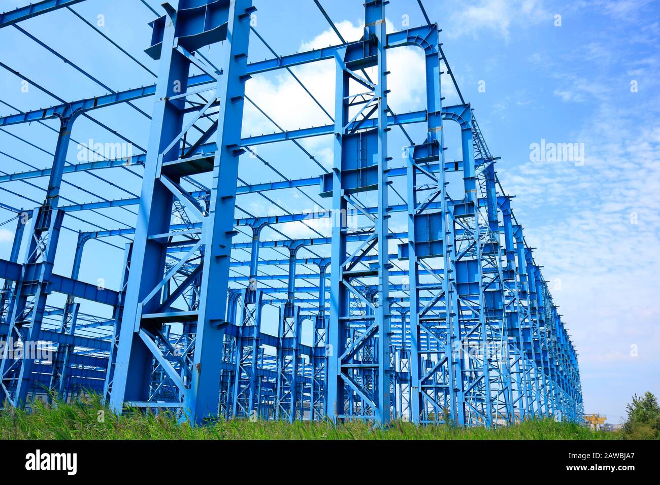 The construction of steel structure Stock Photo - Alamy