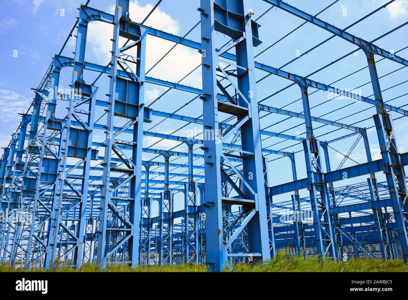 The construction of steel structure Stock Photo - Alamy